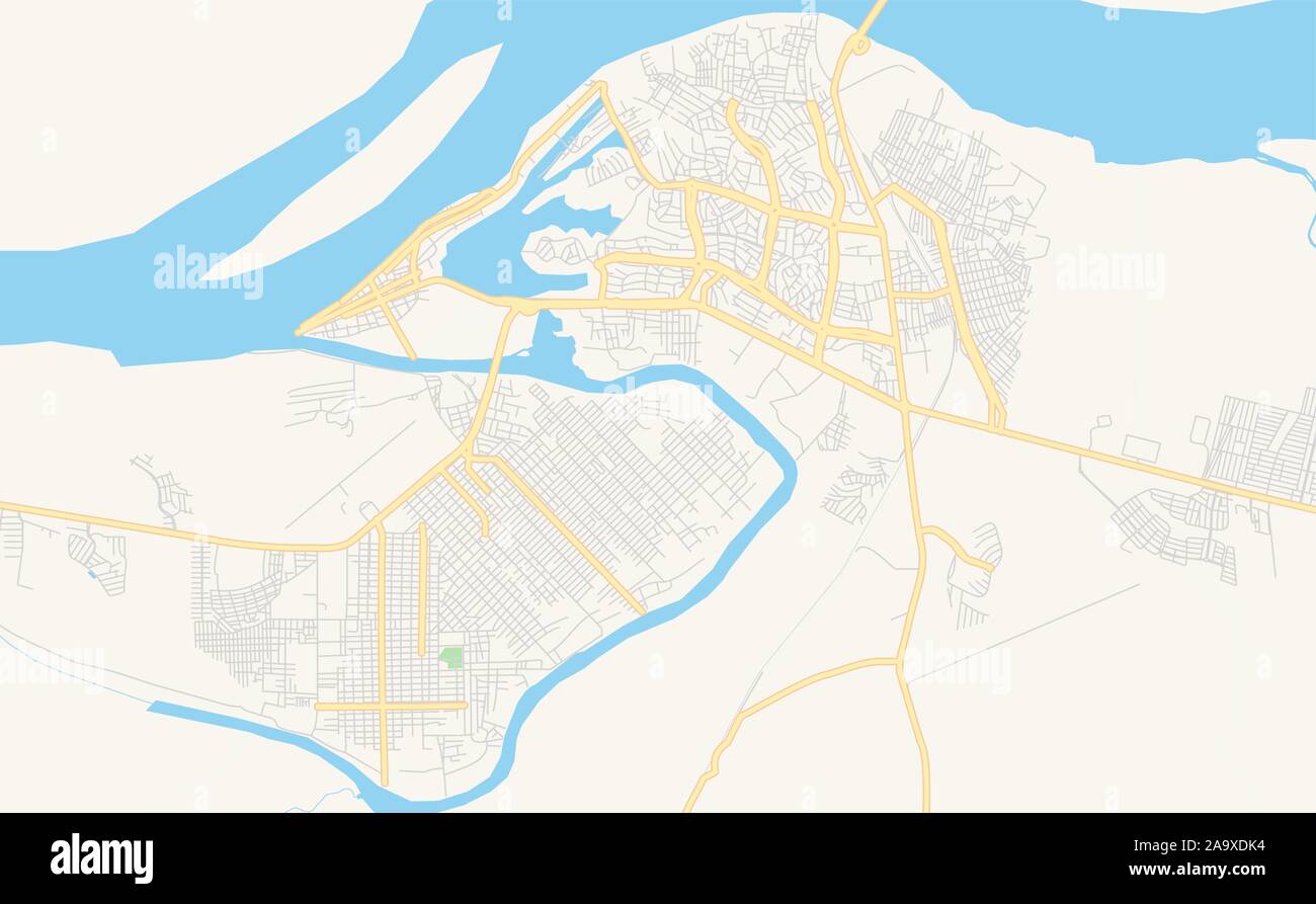 Printable street map of Maraba, Brazil. Map template for business use ...