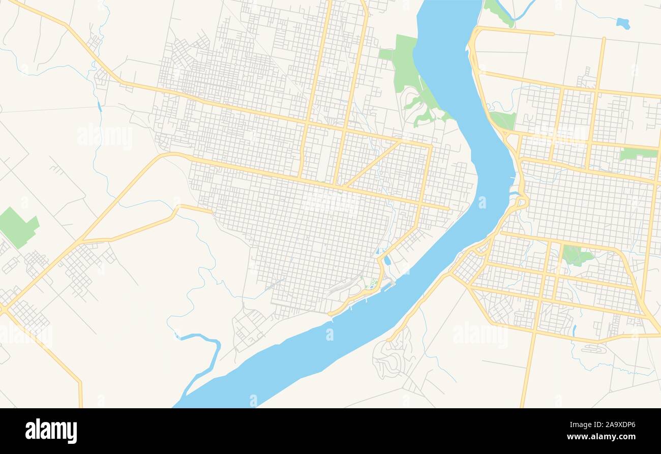 Printable street map of Concordia, Argentina. Map template for business ...