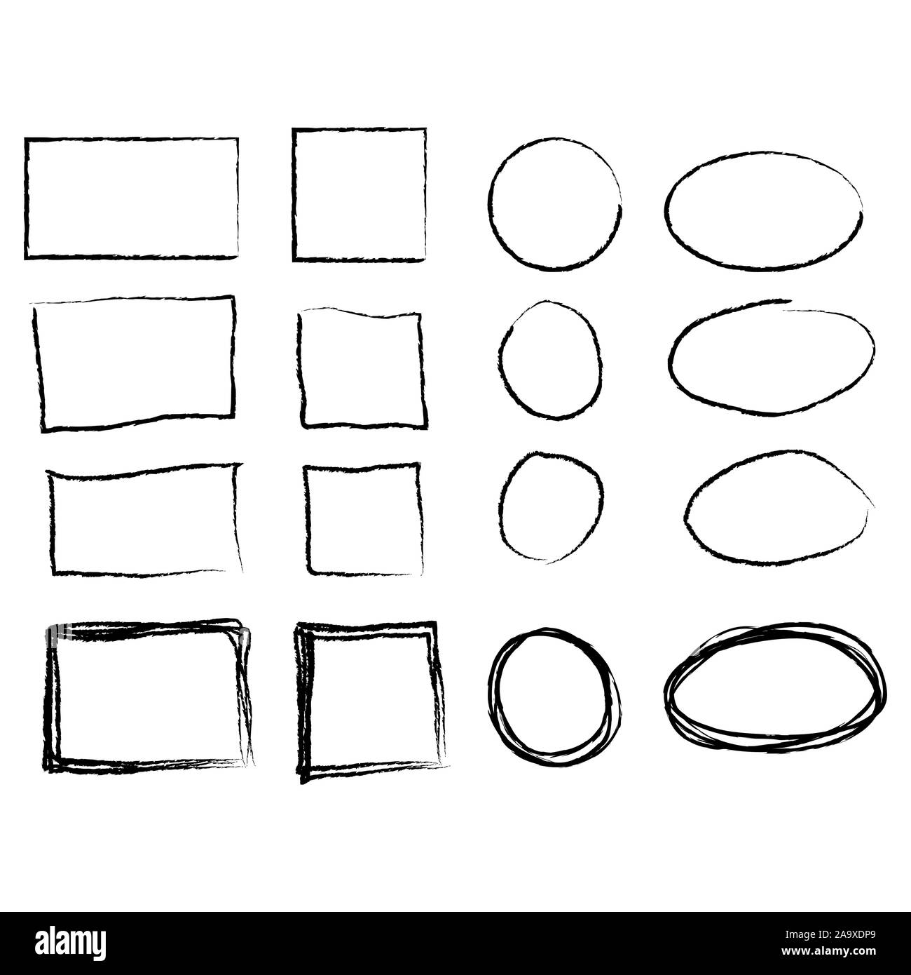 Hand drawn frames. Vintage doodle sketch picture frame doodle labels ...