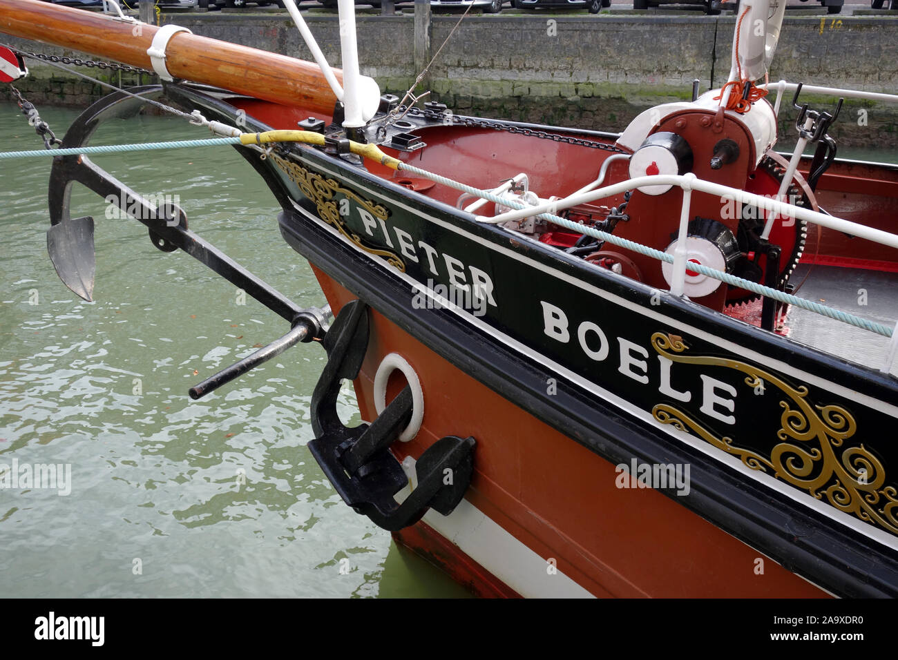 detail of merchant ship in Dordrecht, Netherlands, Europe Stock Photo ...