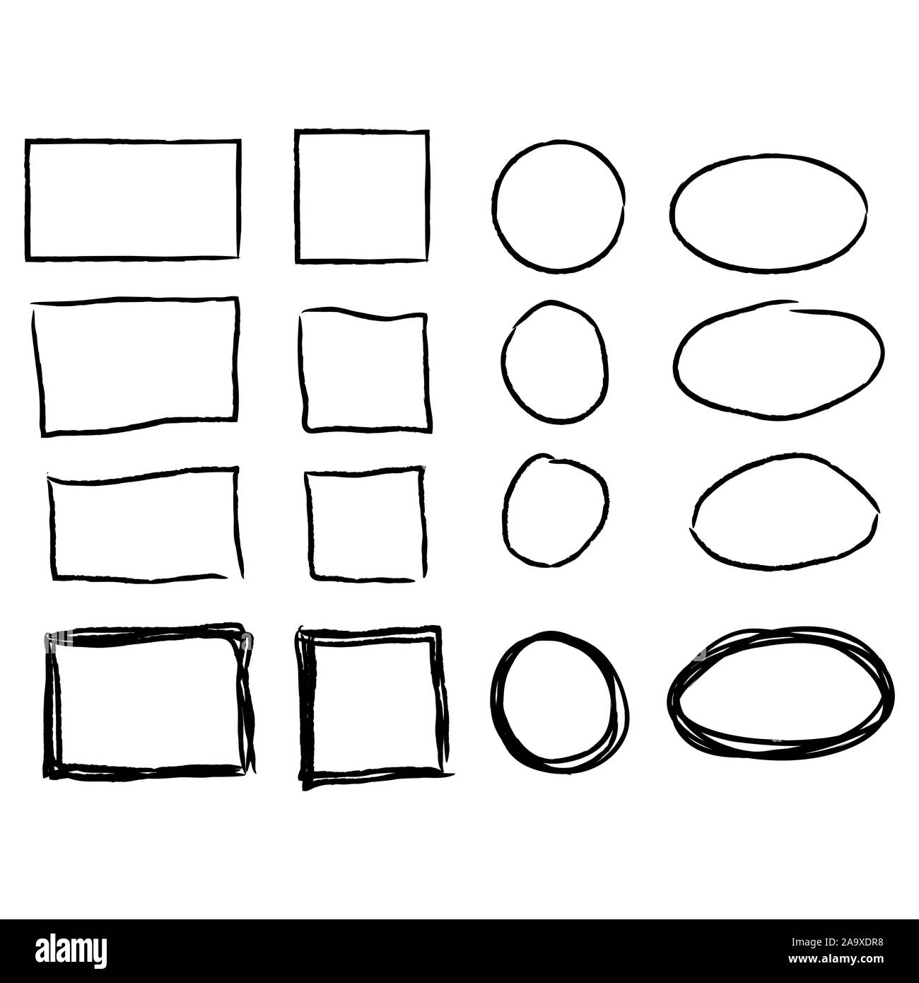 Hand drawn frames. Vintage doodle sketch picture frame doodle labels ...