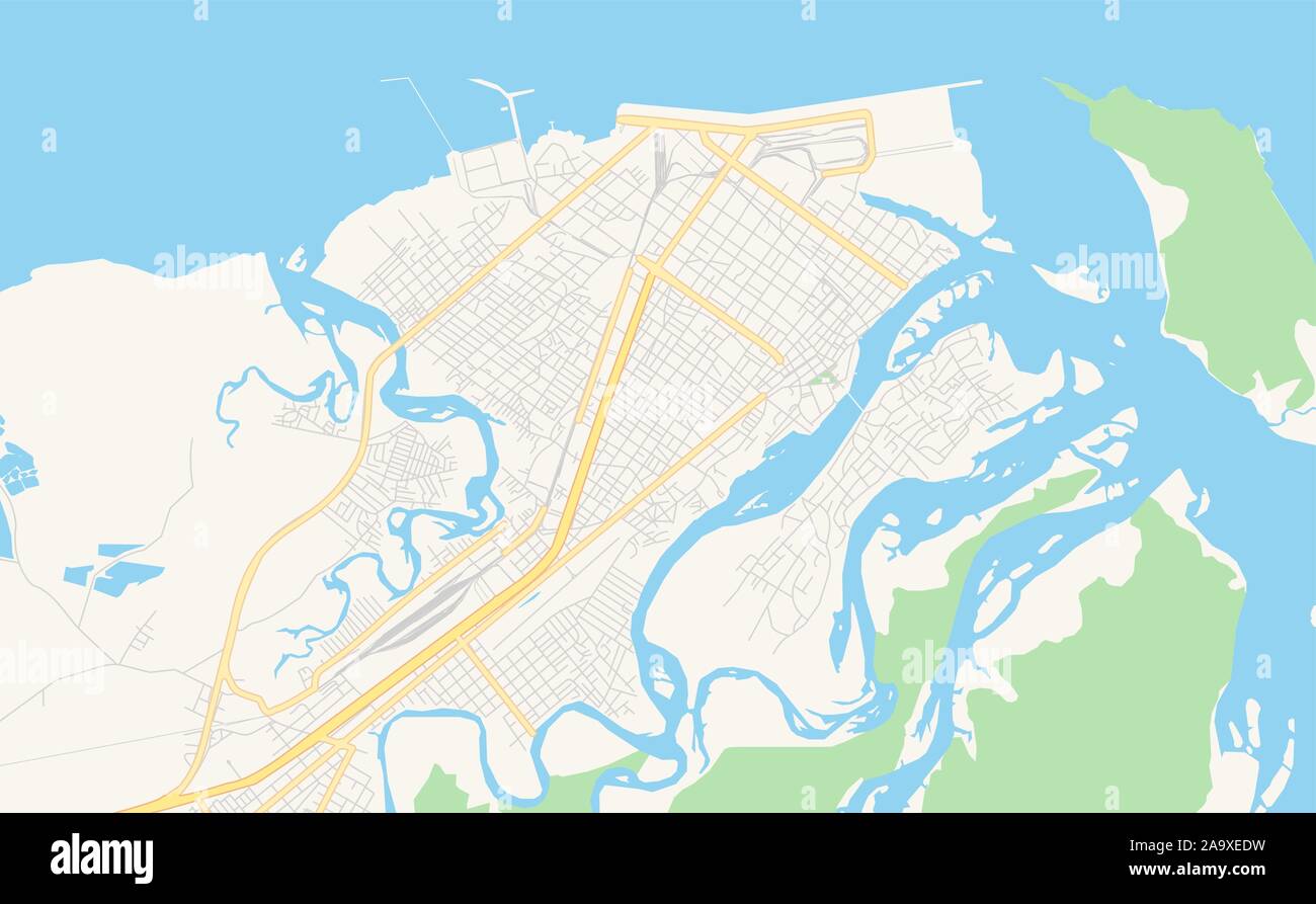 Printable street map of Paranagua, Brazil. Map template for business ...