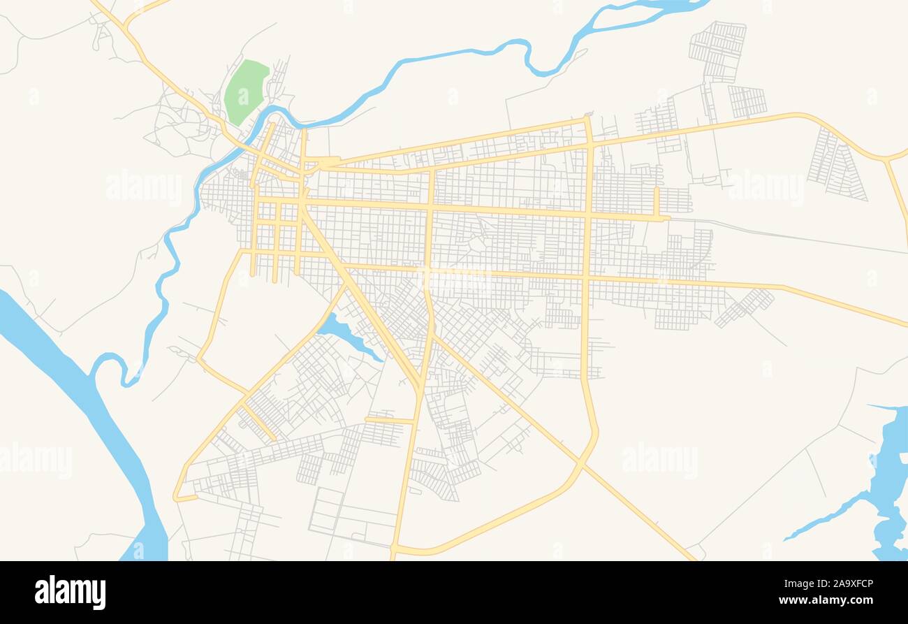Printable street map of Parnaiba, Brazil. Map template for business use ...