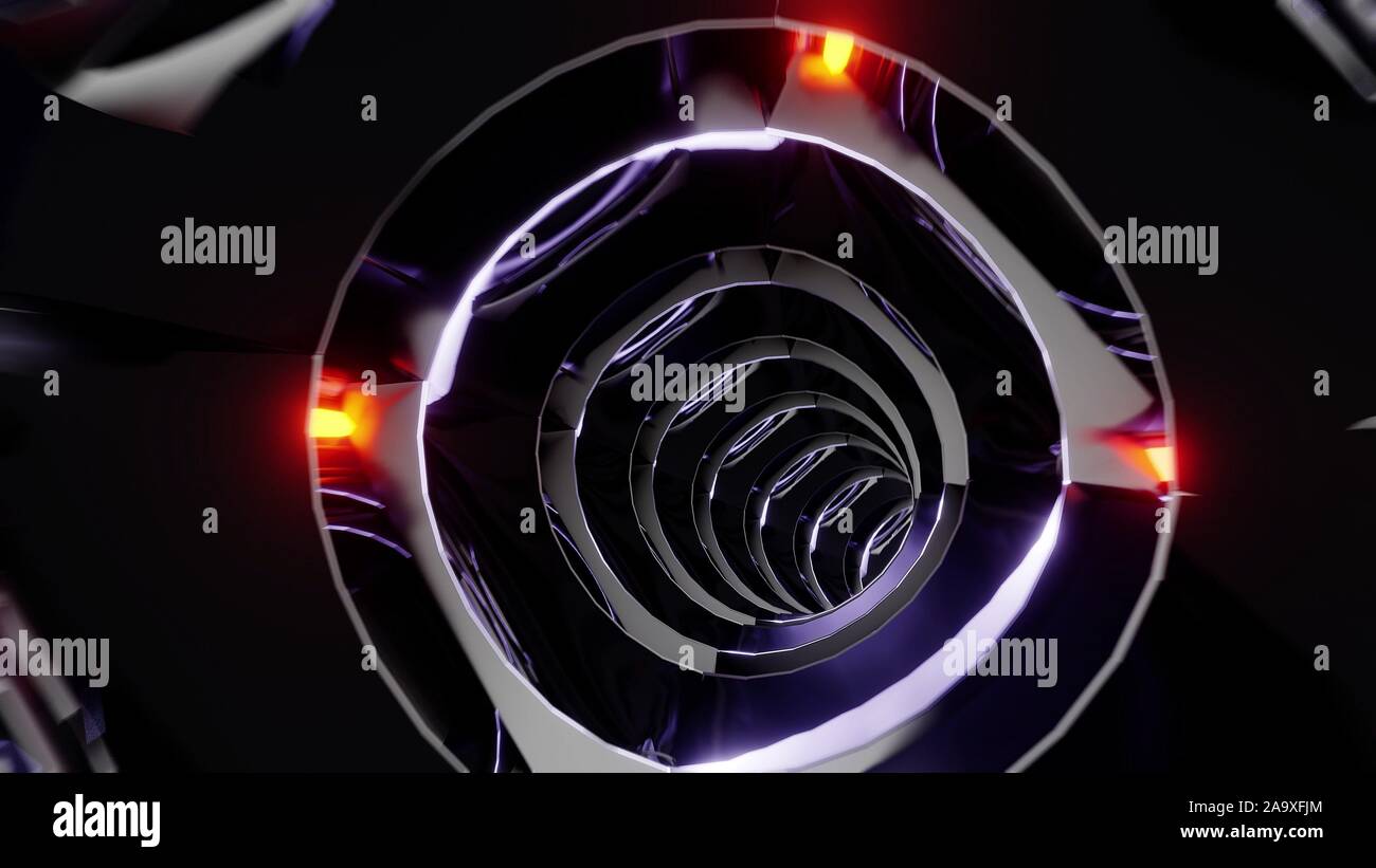 abstract futuristic alien sci-fi tunnel corridor 3d rendering ...