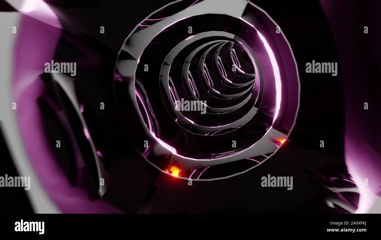 abstract futuristic alien sci-fi tunnel corridor 3d rendering ...