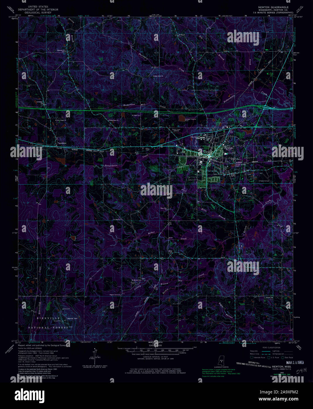 Map of newton mississippi hi-res stock photography and images - Alamy