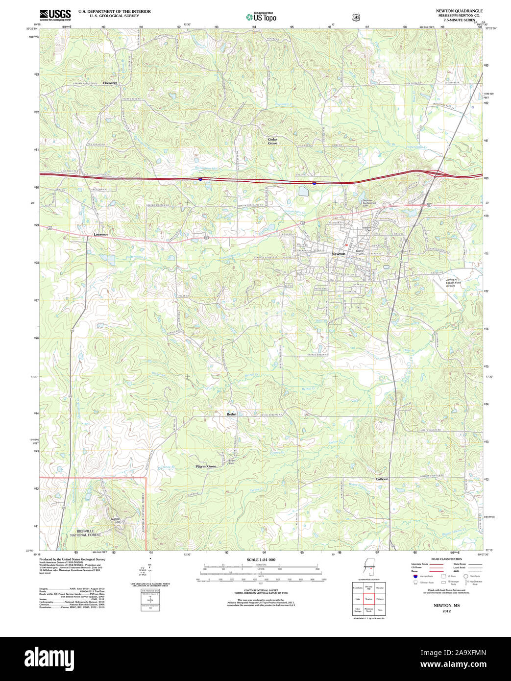 Map of newton mississippi hi-res stock photography and images - Alamy