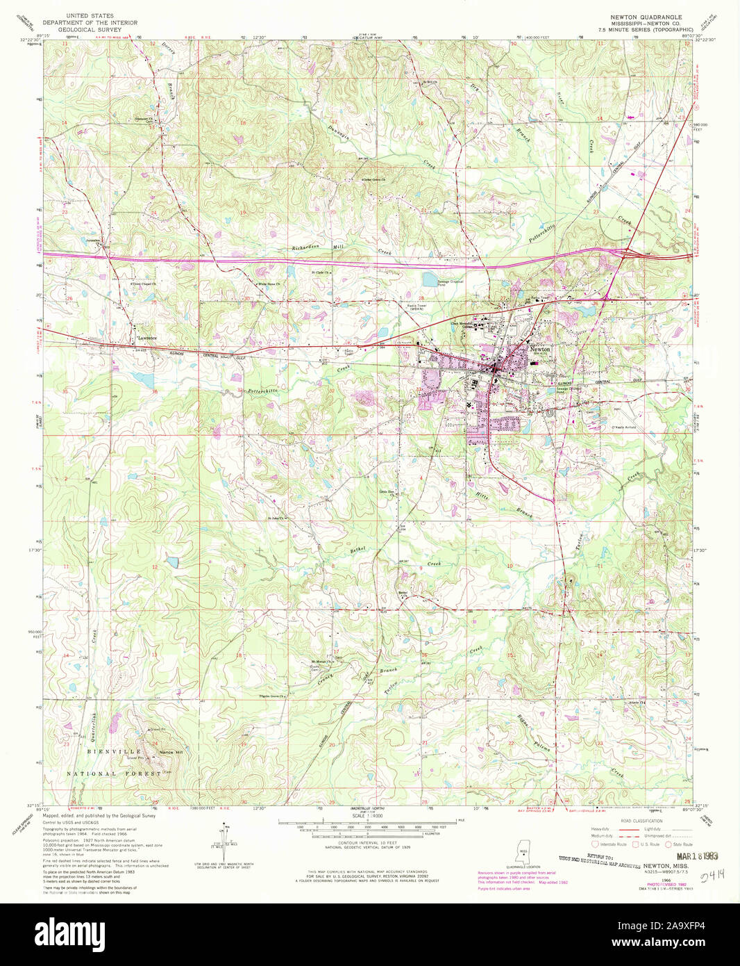 Map of newton mississippi hi-res stock photography and images - Alamy