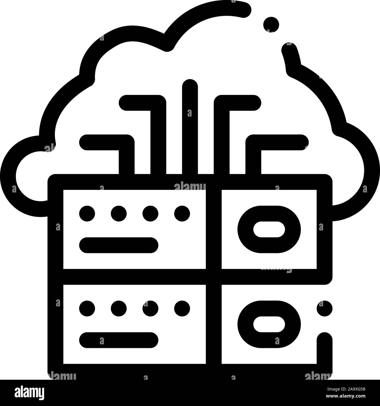 Voip Cloud Digital System Icon Vector Outline Illustration Stock Vector ...