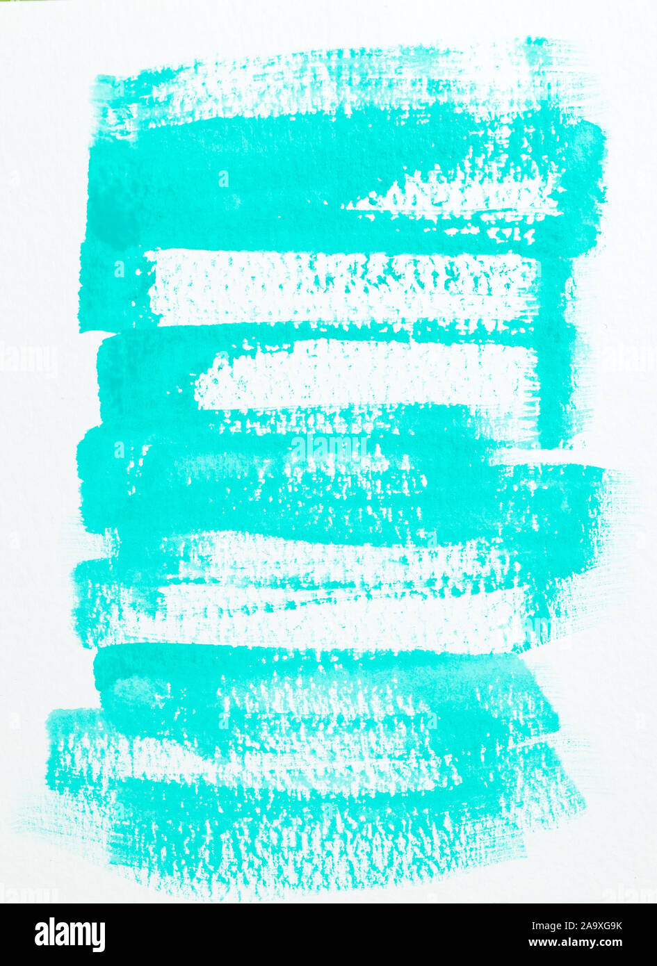 Neon mint color watercolor paint strokes. Watercolor background ...