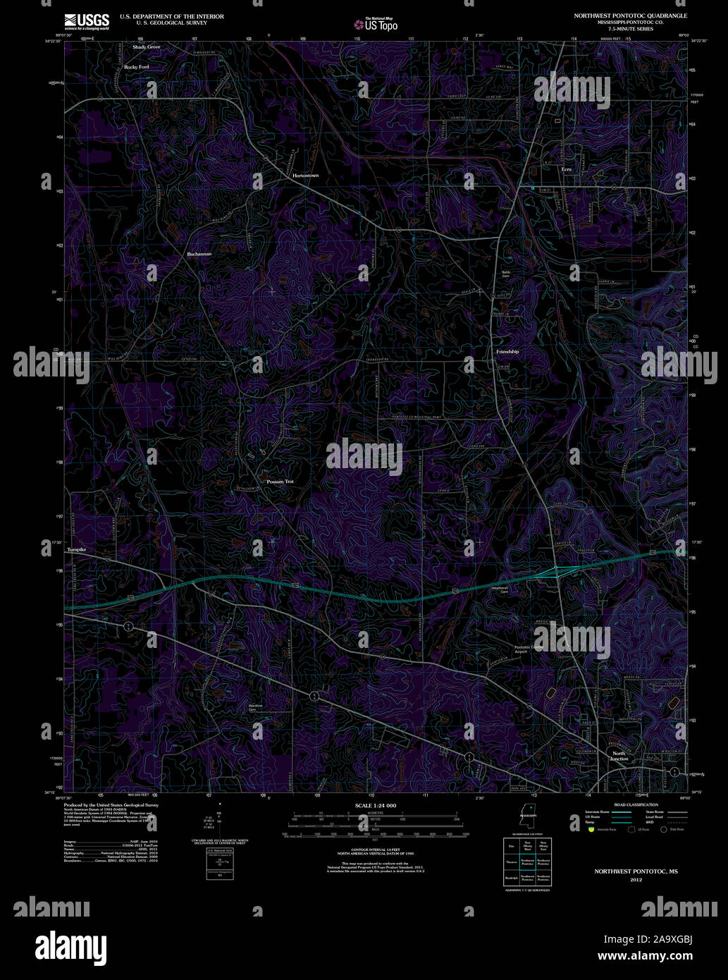 Pontotoc mississippi map hi-res stock photography and images - Alamy