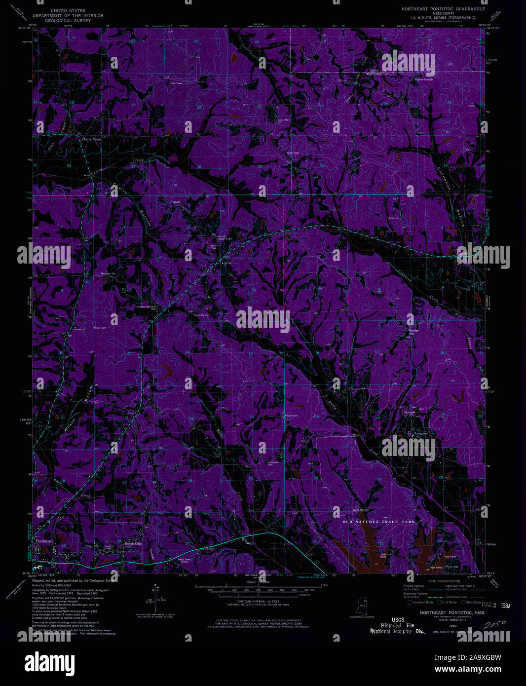 Pontotoc map hi-res stock photography and images - Alamy