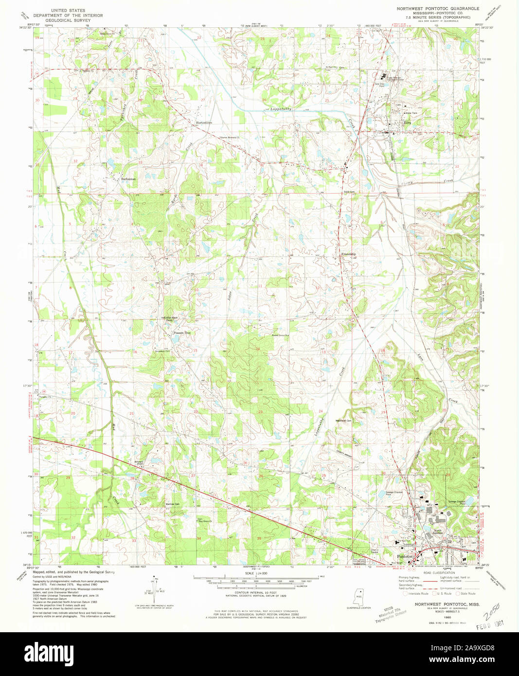 Map of pontotoc mississippi hi-res stock photography and images - Alamy