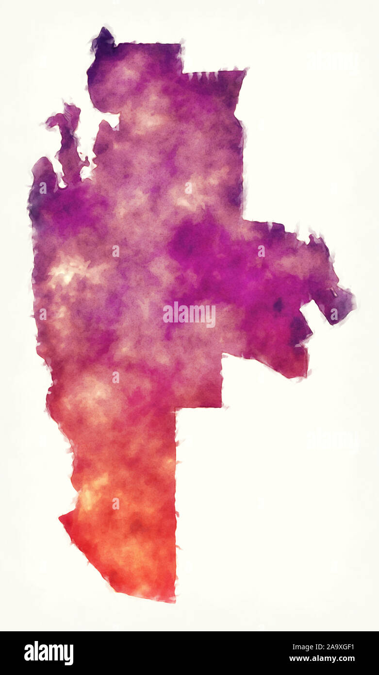 Al Rayyan municipality watercolor map of Qatar Stock Photo - Alamy