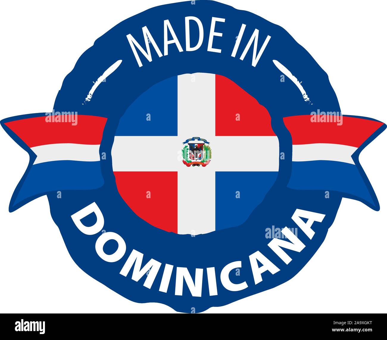 Dominicana flag, vector illustration on a white background Stock Vector ...