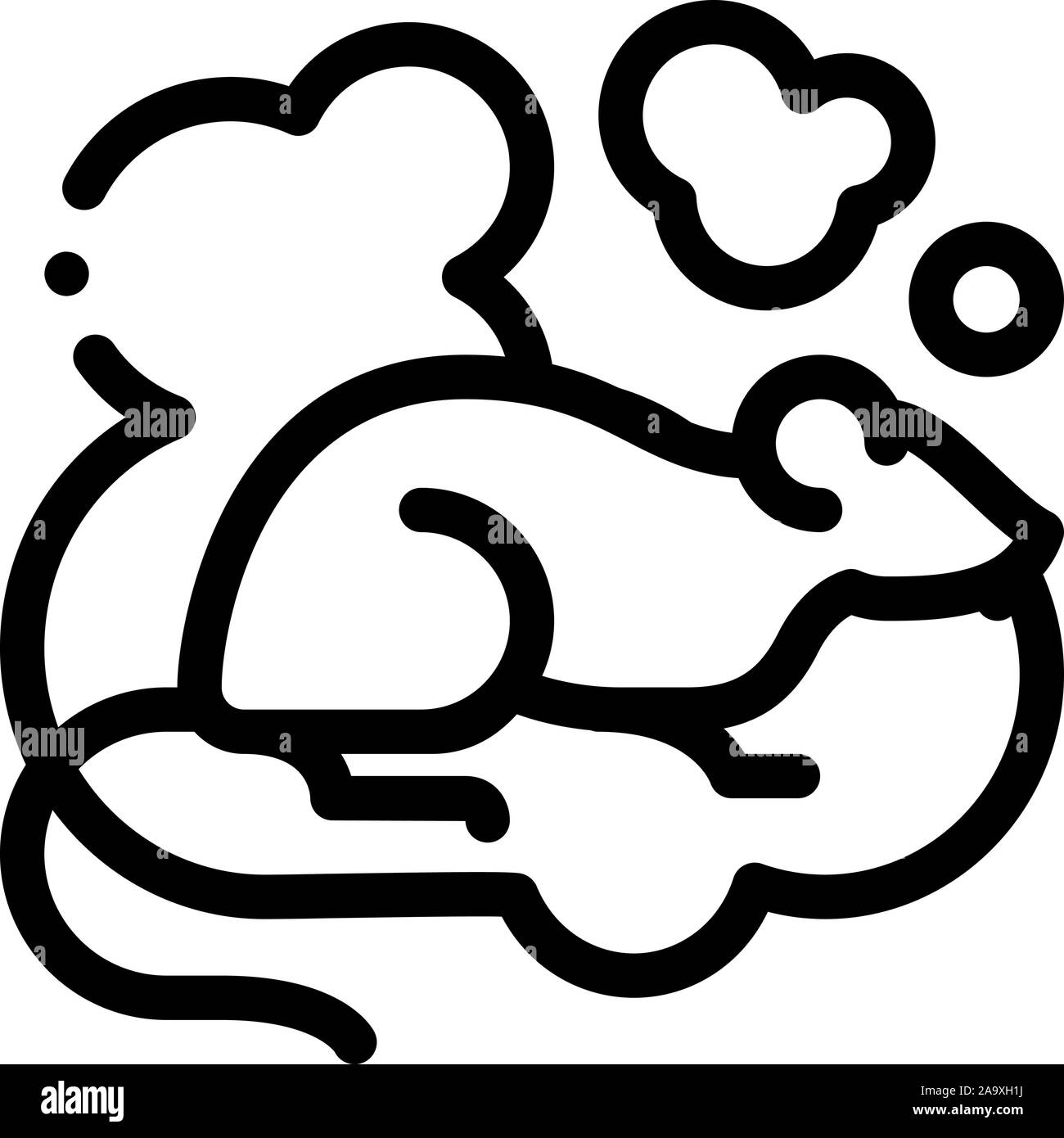Rat in Smoke Icon Vector Outline Illustration Stock Vector Image & Art ...
