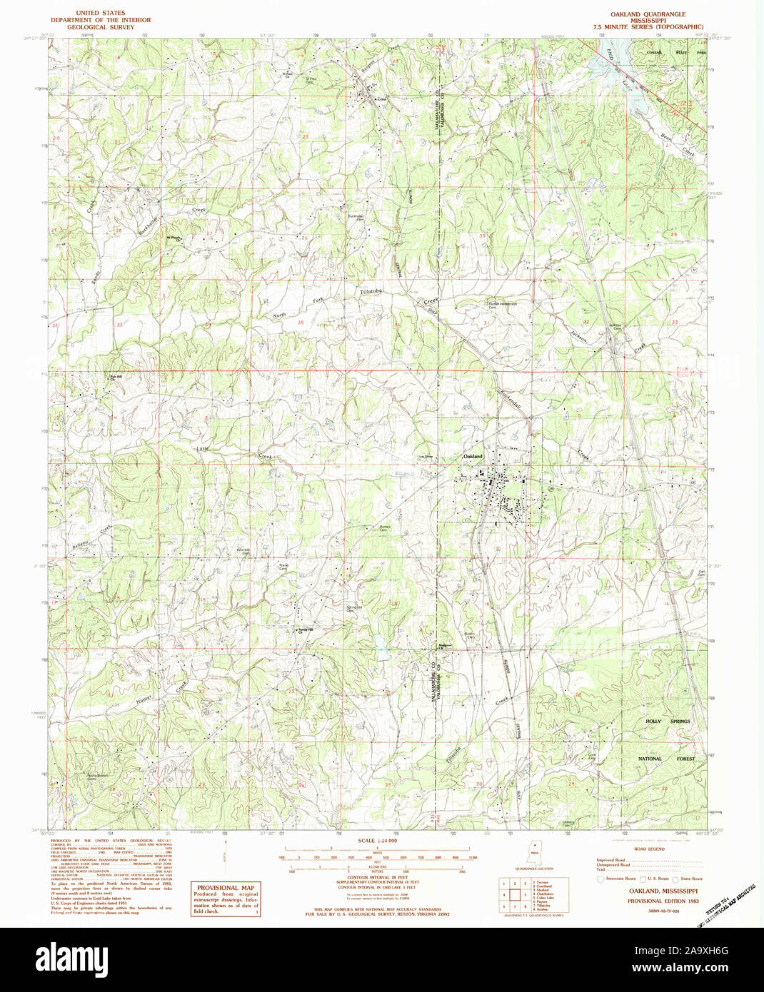 Map of oakland mississippi hi-res stock photography and images - Alamy