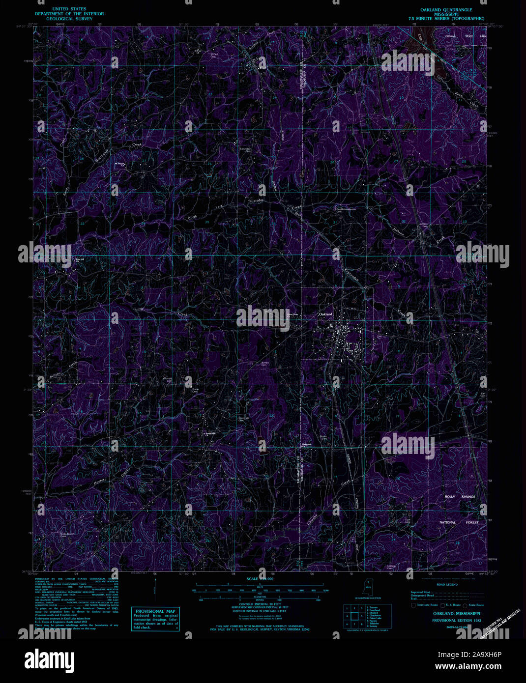Map of oakland mississippi hi-res stock photography and images - Alamy