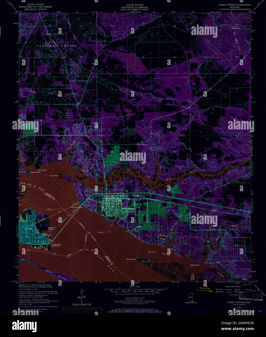 Ocean springs map hi-res stock photography and images - Alamy