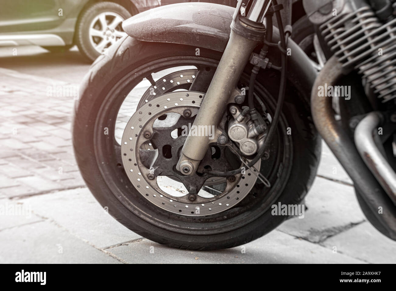Front wheel suspension hi-res stock photography and images - Alamy