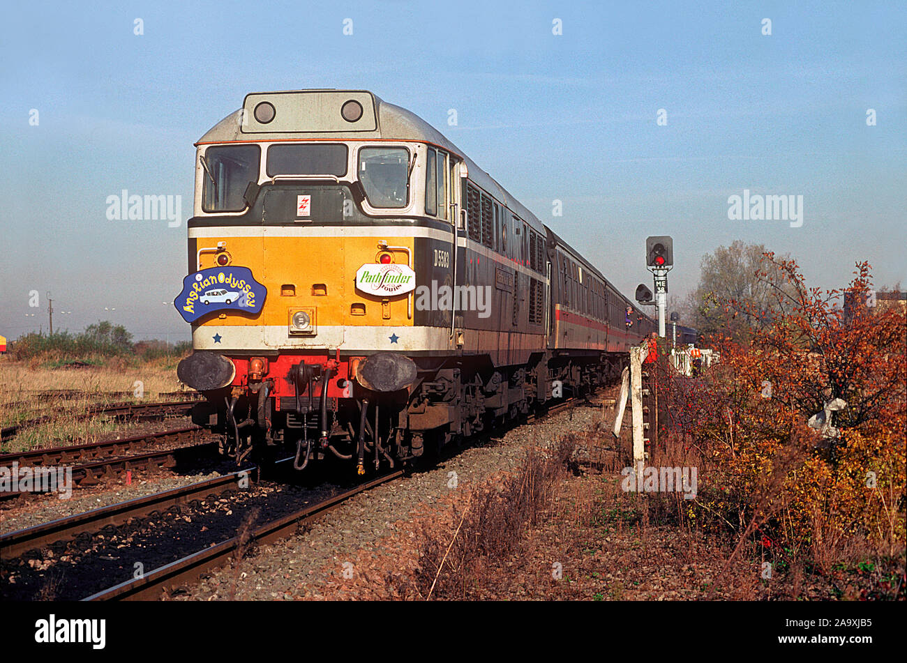 A class 31 diesel locomotive number 31165 working an enthusiast ...
