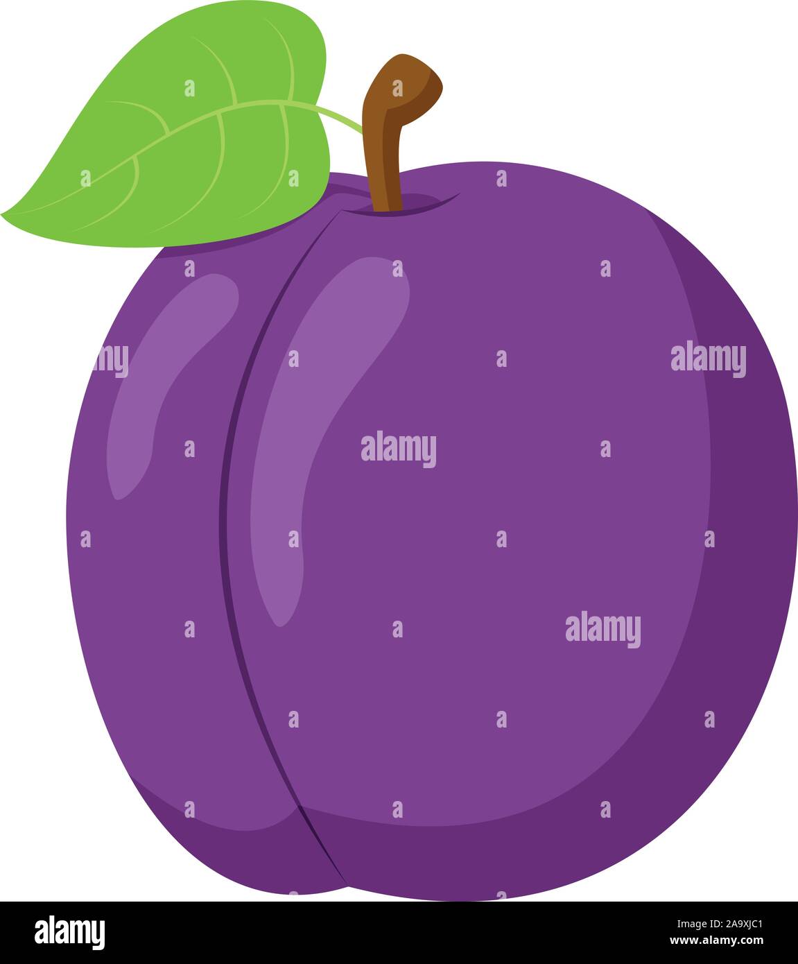 Vector illustration of a funny plum in cartoon style Stock Vector Image ...