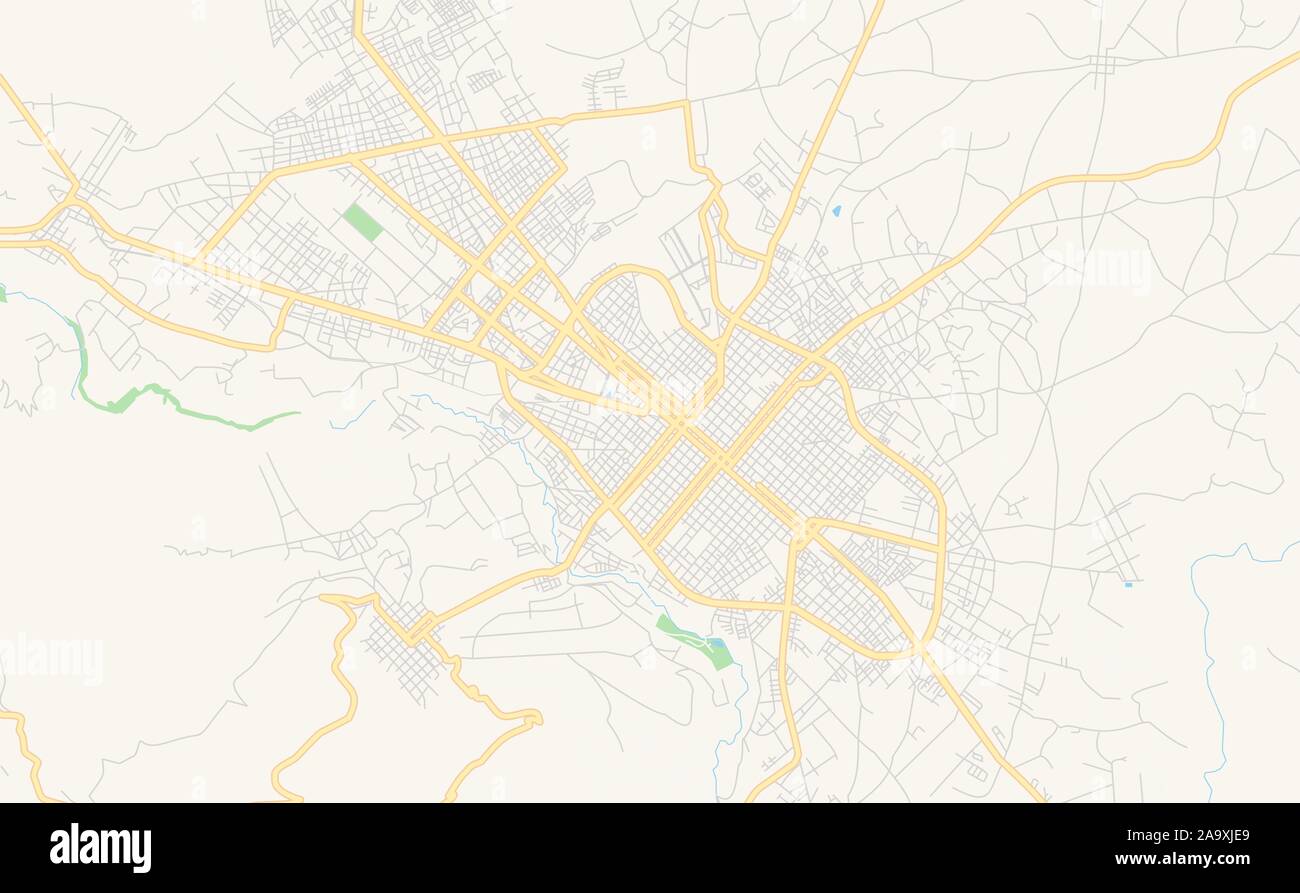 Printable street map of Riobamba, Ecuador. Map template for business ...