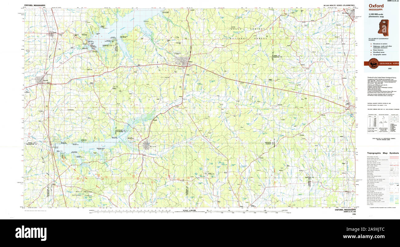 Map of oxford mississippi hi-res stock photography and images - Alamy