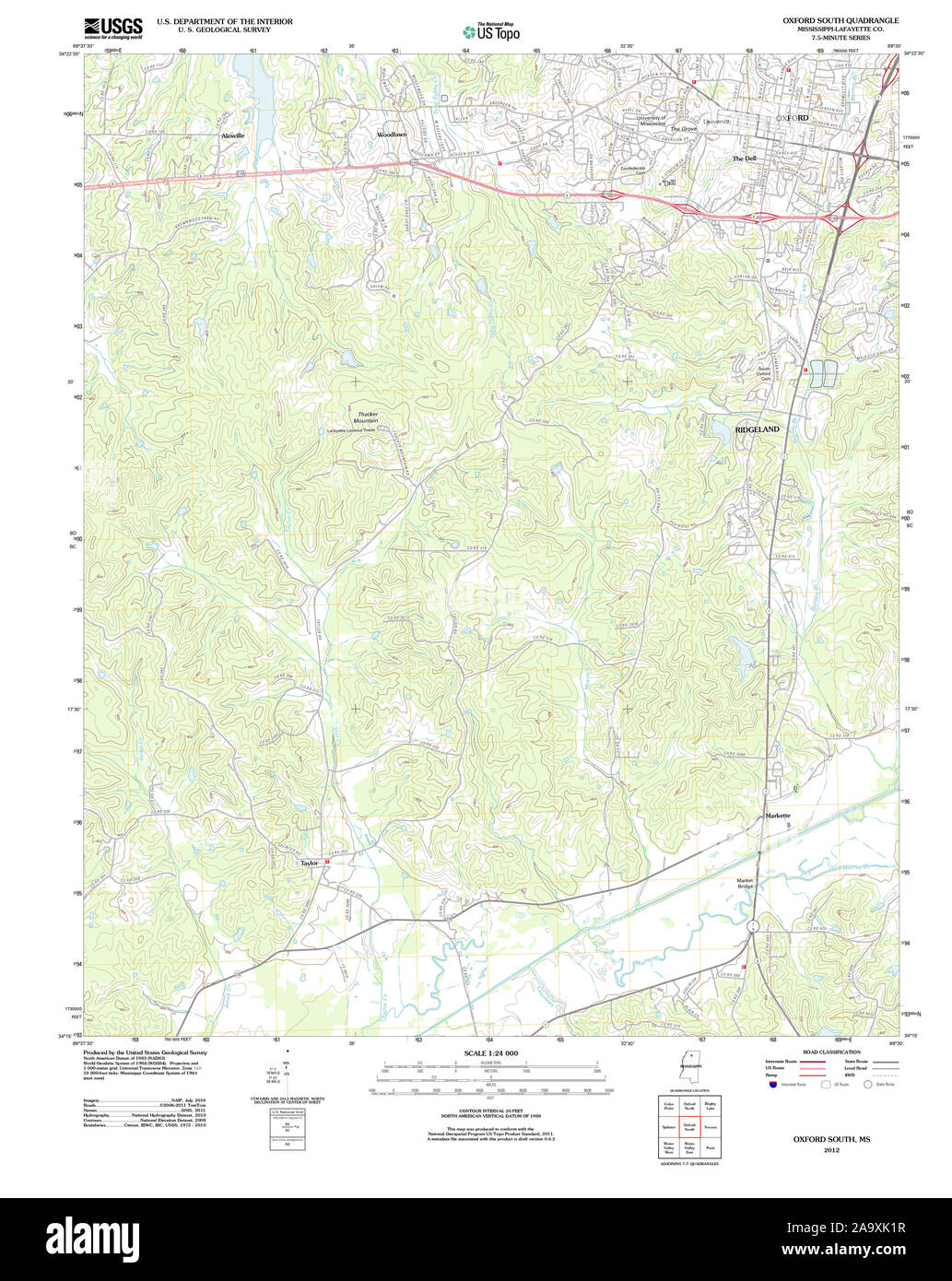 Oxford mississippi map hi-res stock photography and images - Alamy