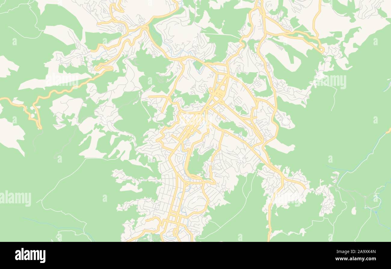 Printable street map of Teresopolis, Brazil. Map template for business ...