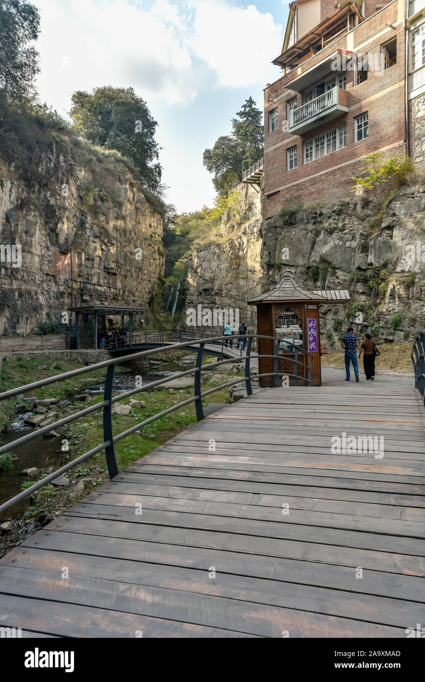 Around Sulfur baths area, colorful building and bridges in the Old Town ...