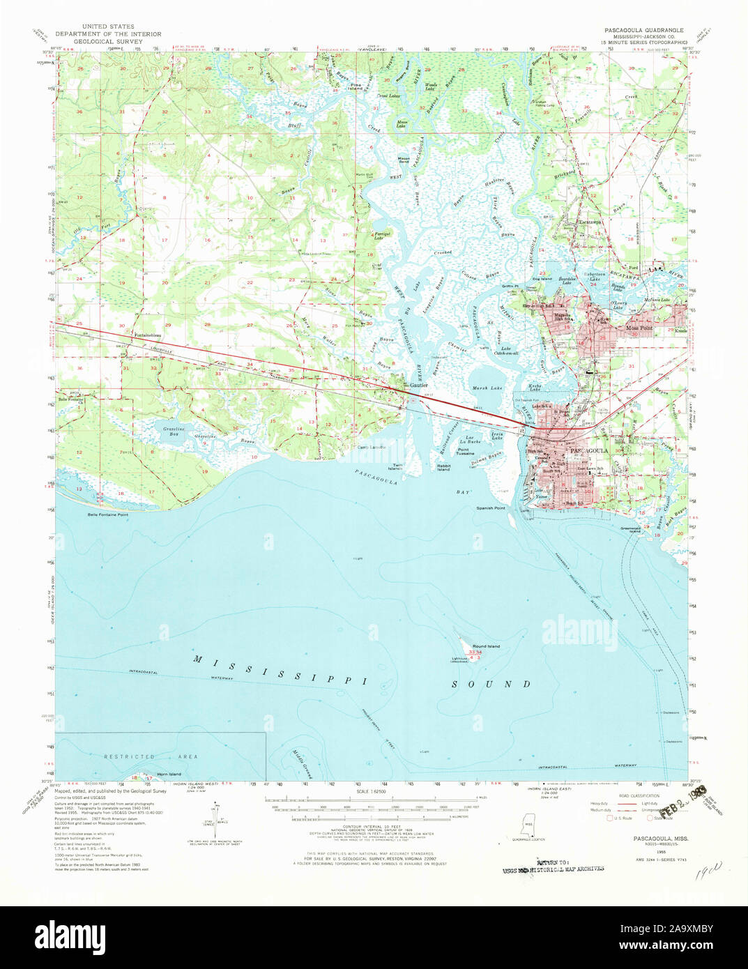 Map of pascagoula mississippi hi-res stock photography and images - Alamy