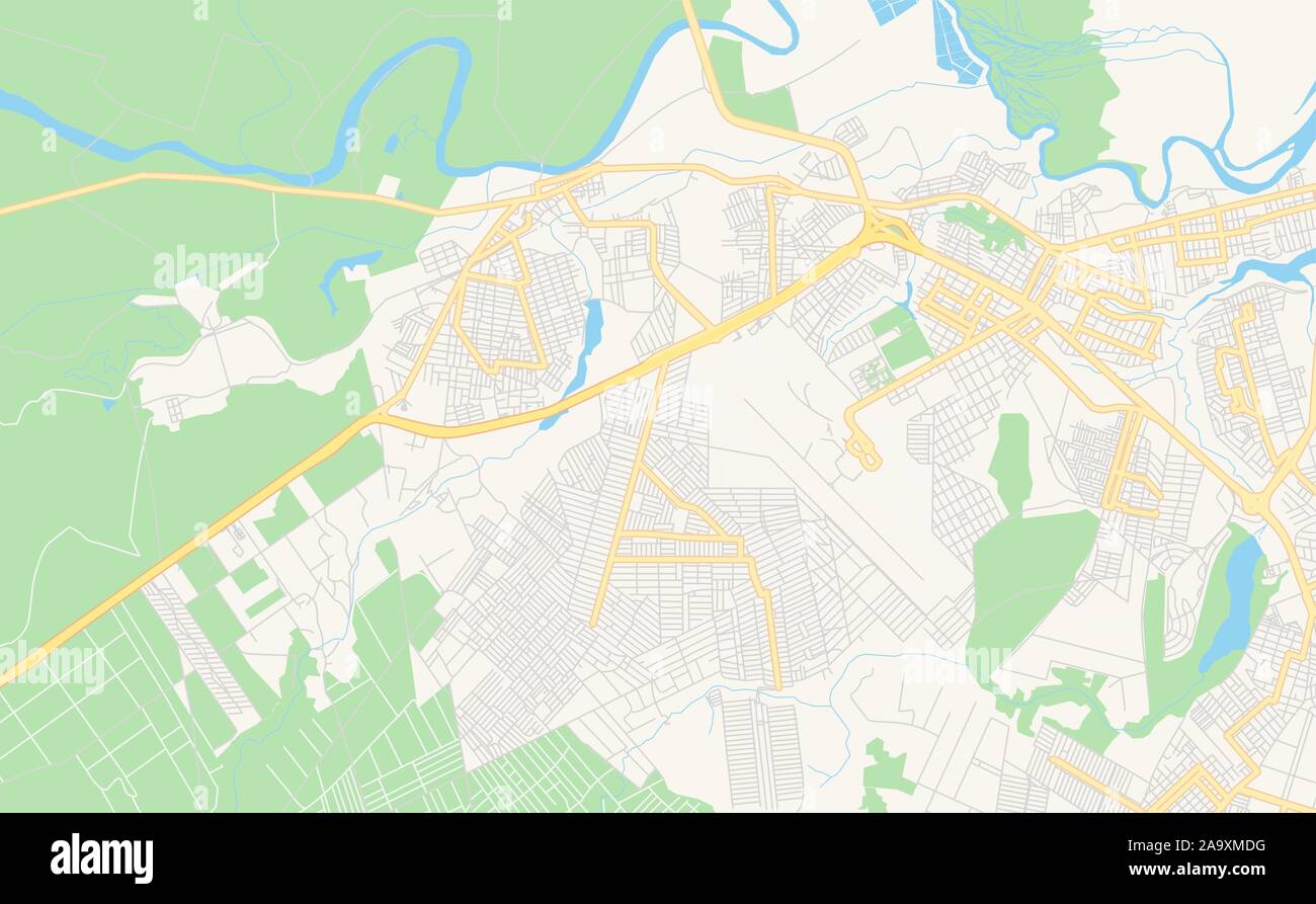 Printable street map of Santa Rita, Brazil. Map template for business ...
