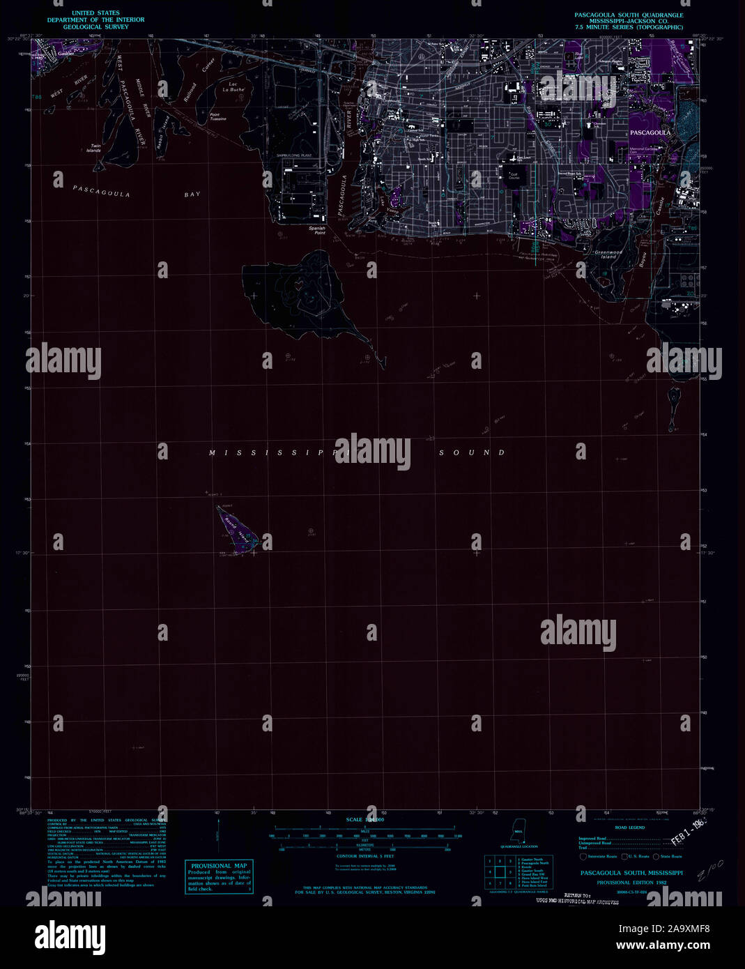 Pascagoula mississippi map hi-res stock photography and images - Alamy