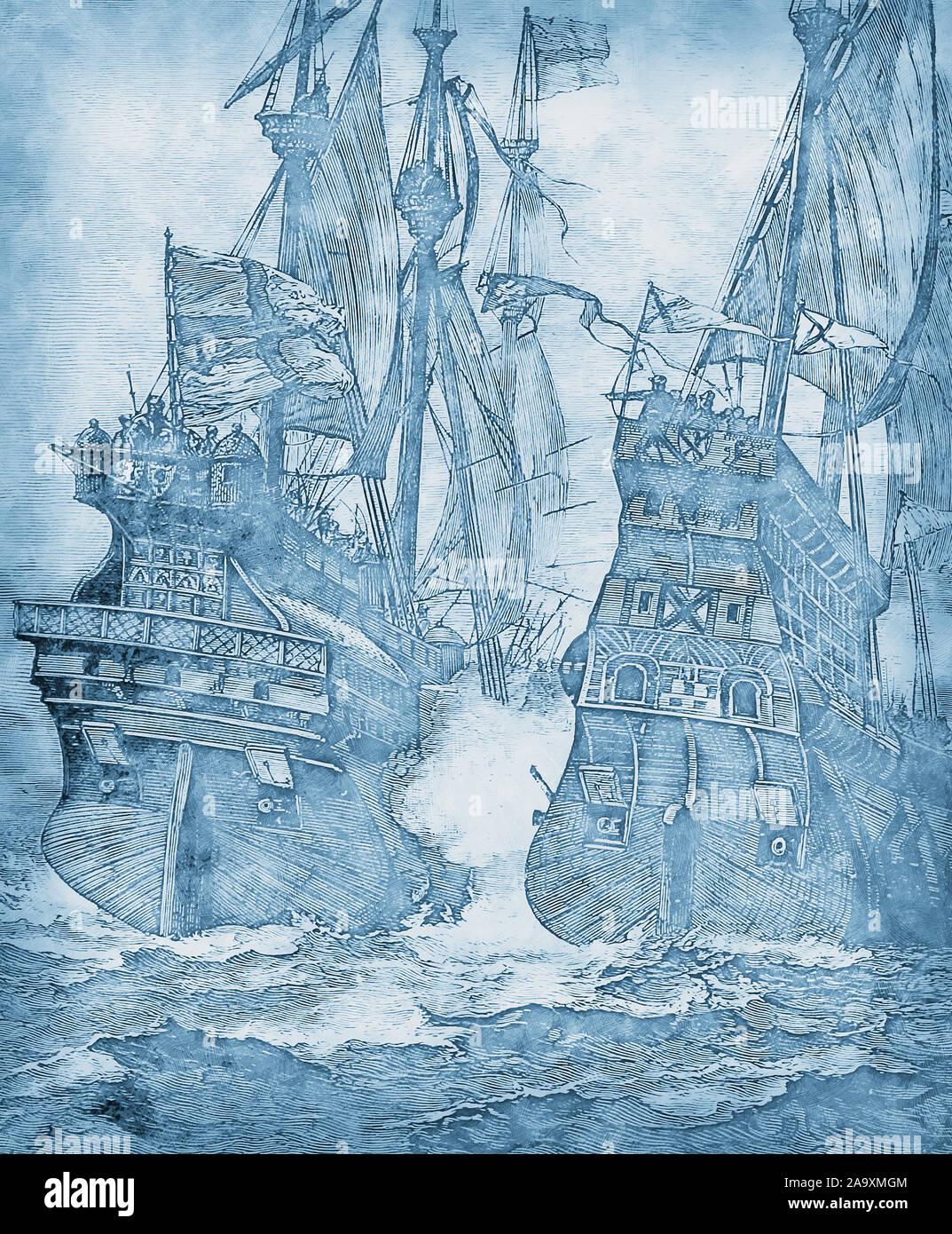 Old galleon at sea hi-res stock photography and images - Alamy