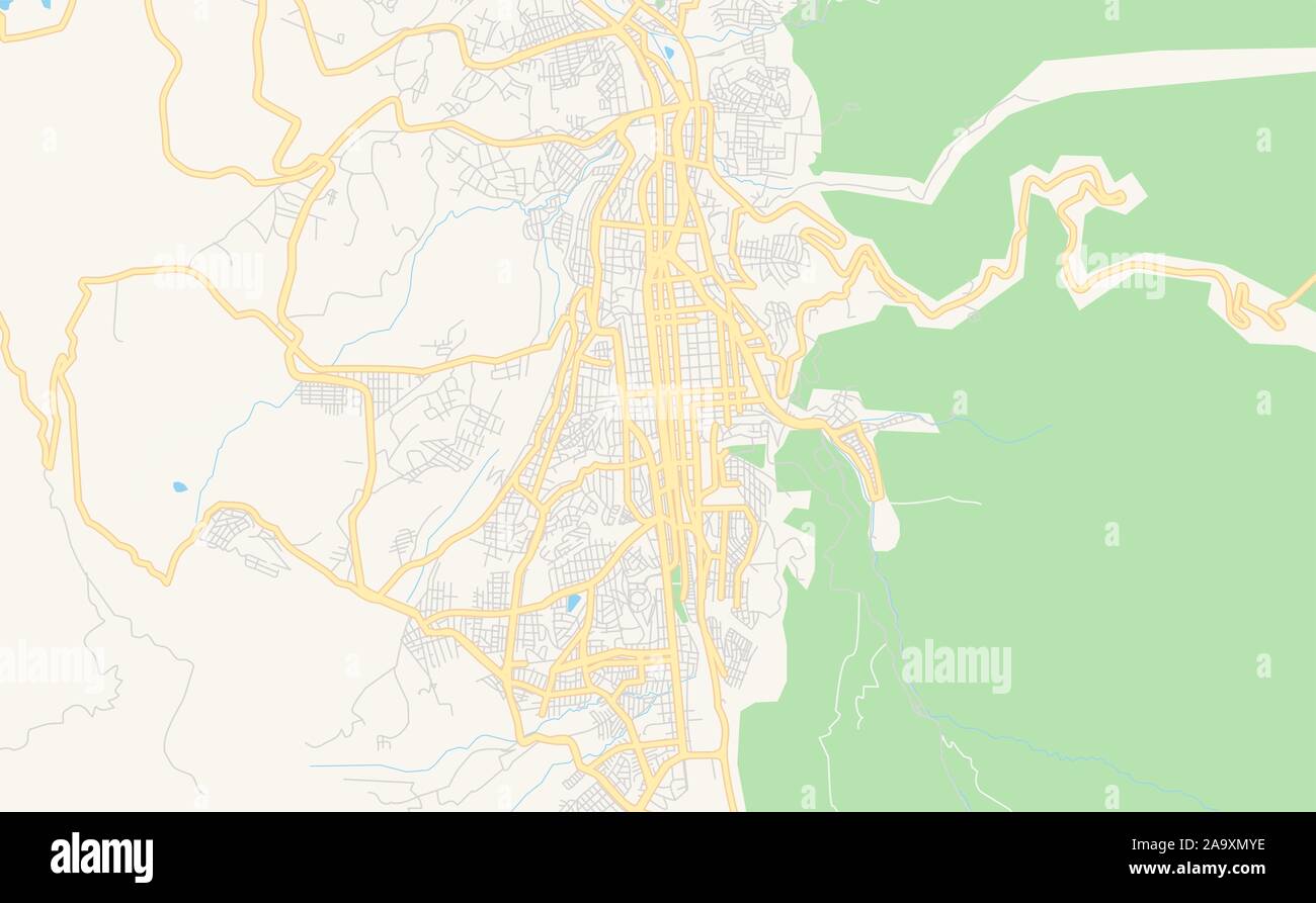 Printable street map of Loja, Ecuador. Map template for business use ...
