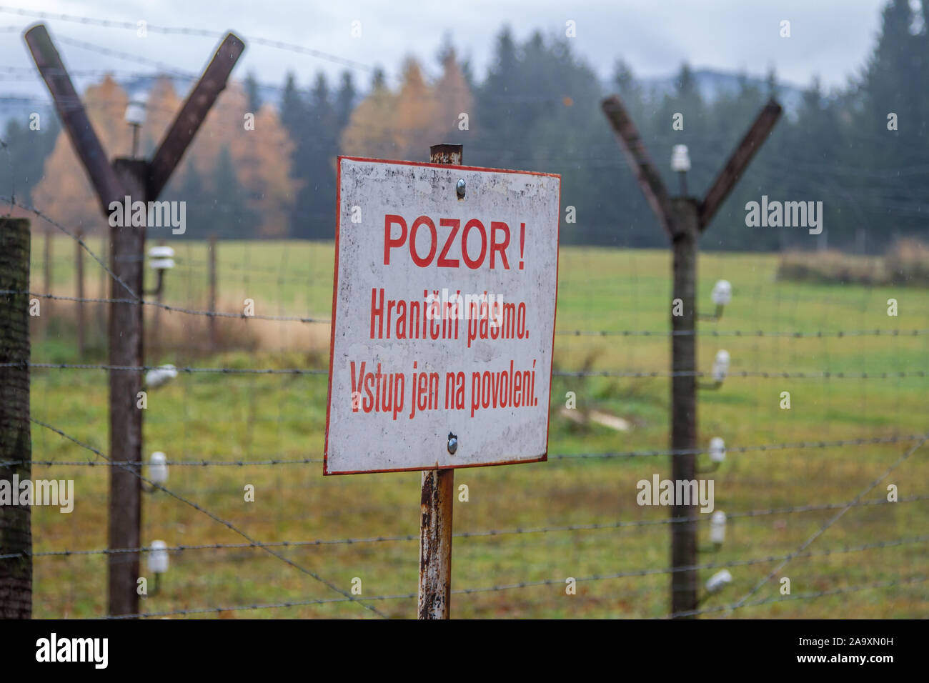 Iron Curtain. Former border checkpoint Nove Hrady, Czech Republic to ...