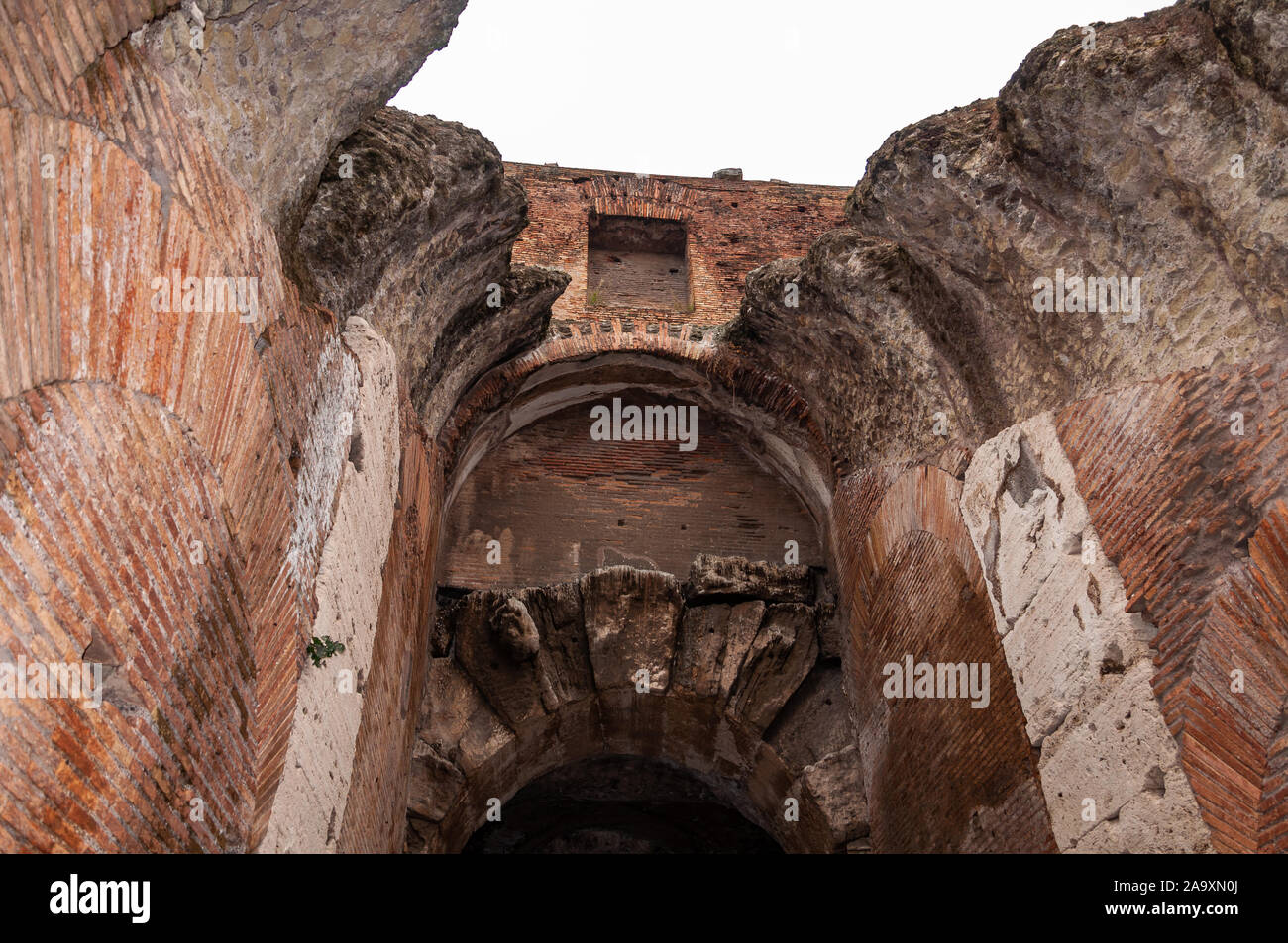 Rome Italy. Interior of the Colosseum, famous for its shows with ...
