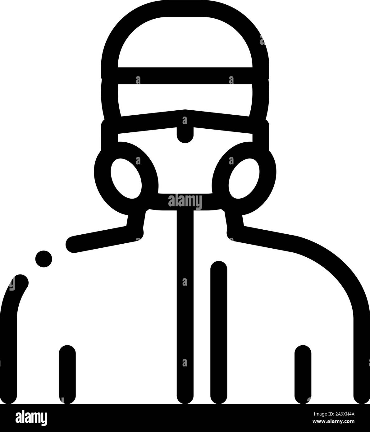 Human in Protective Mask Icon Vector Outline Illustration Stock Vector ...