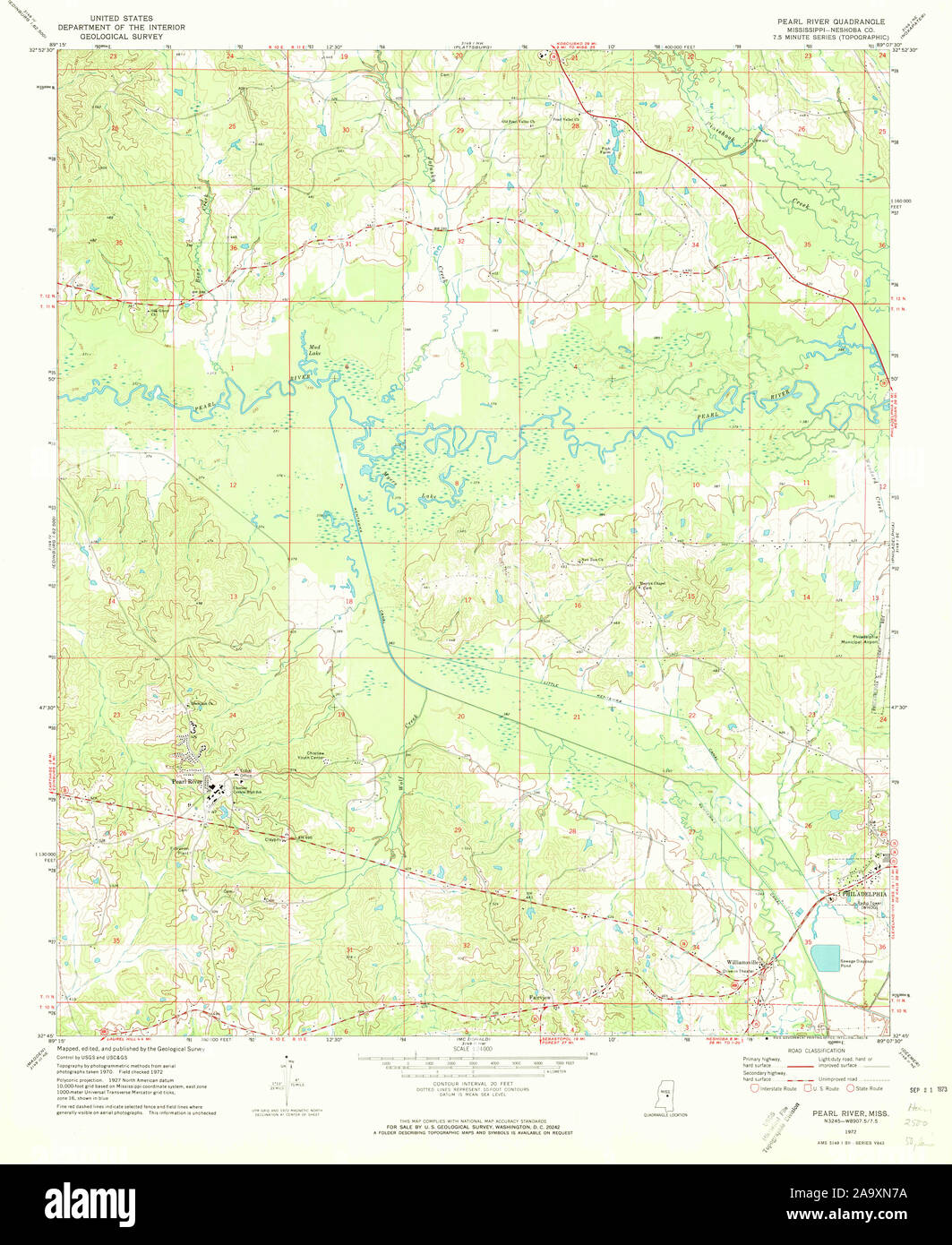 Map of pearl mississippi hi-res stock photography and images - Alamy