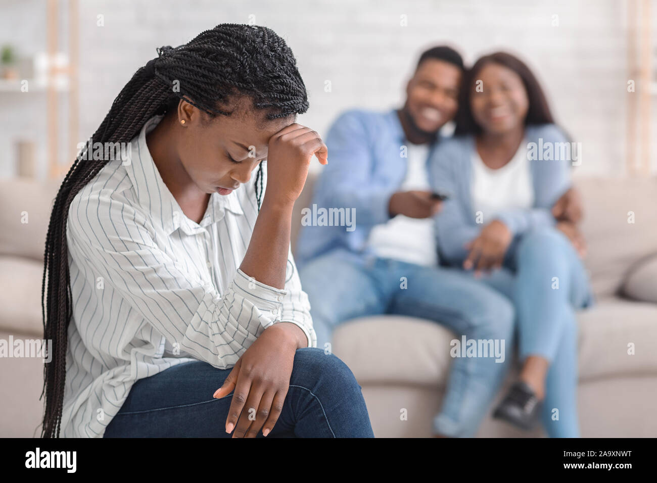 Love triangle jealous girl hi-res stock photography and images - Alamy