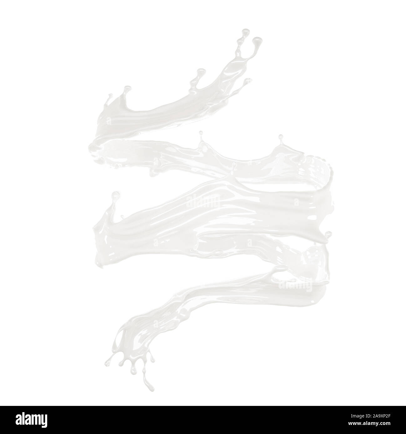 Splash of thick white liquid. 3d rendering, 3d illustration Stock Photo ...