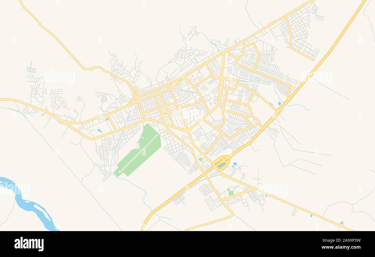 Printable street map of Guanare, Venezuela. Map template for business ...