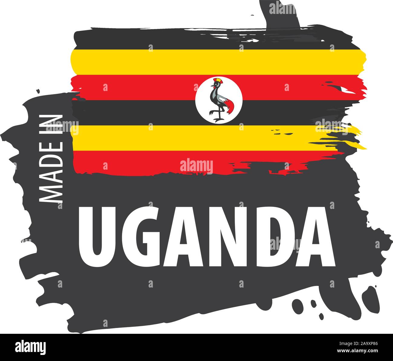 Uganda flag, vector illustration on a white background Stock Vector ...