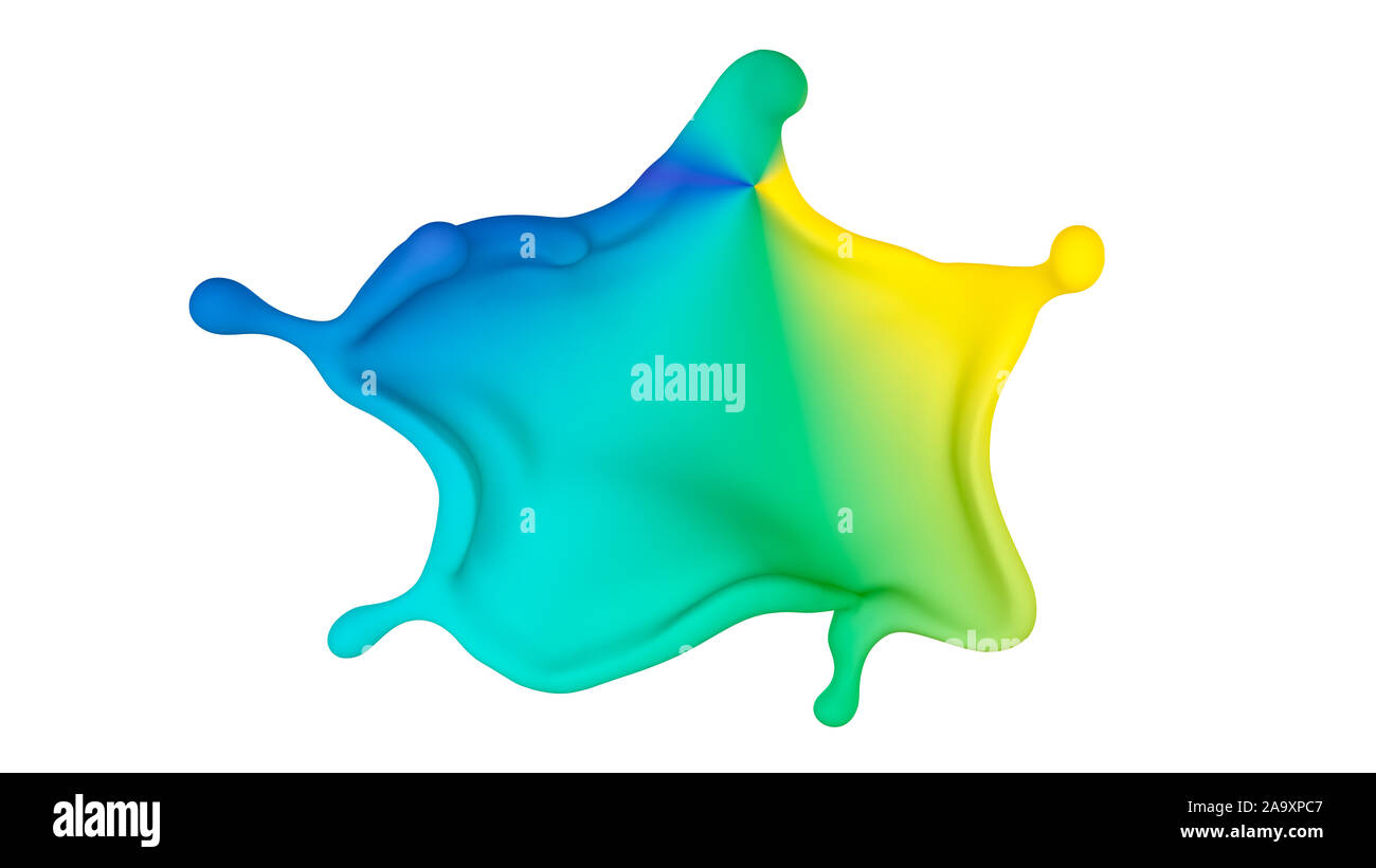 Beautiful multi-color splash of liquid . 3D illustration, 3D ...