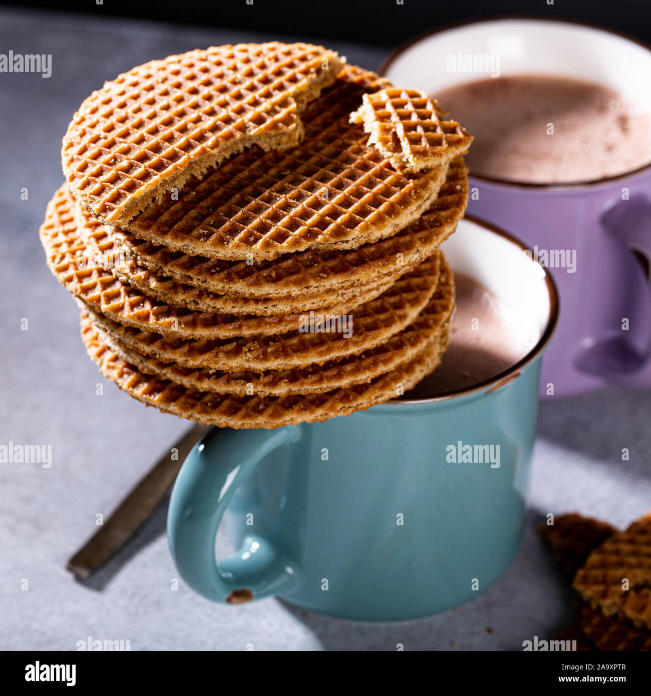 Traditional dutch cookies syrupwaffles Stock Photo - Alamy