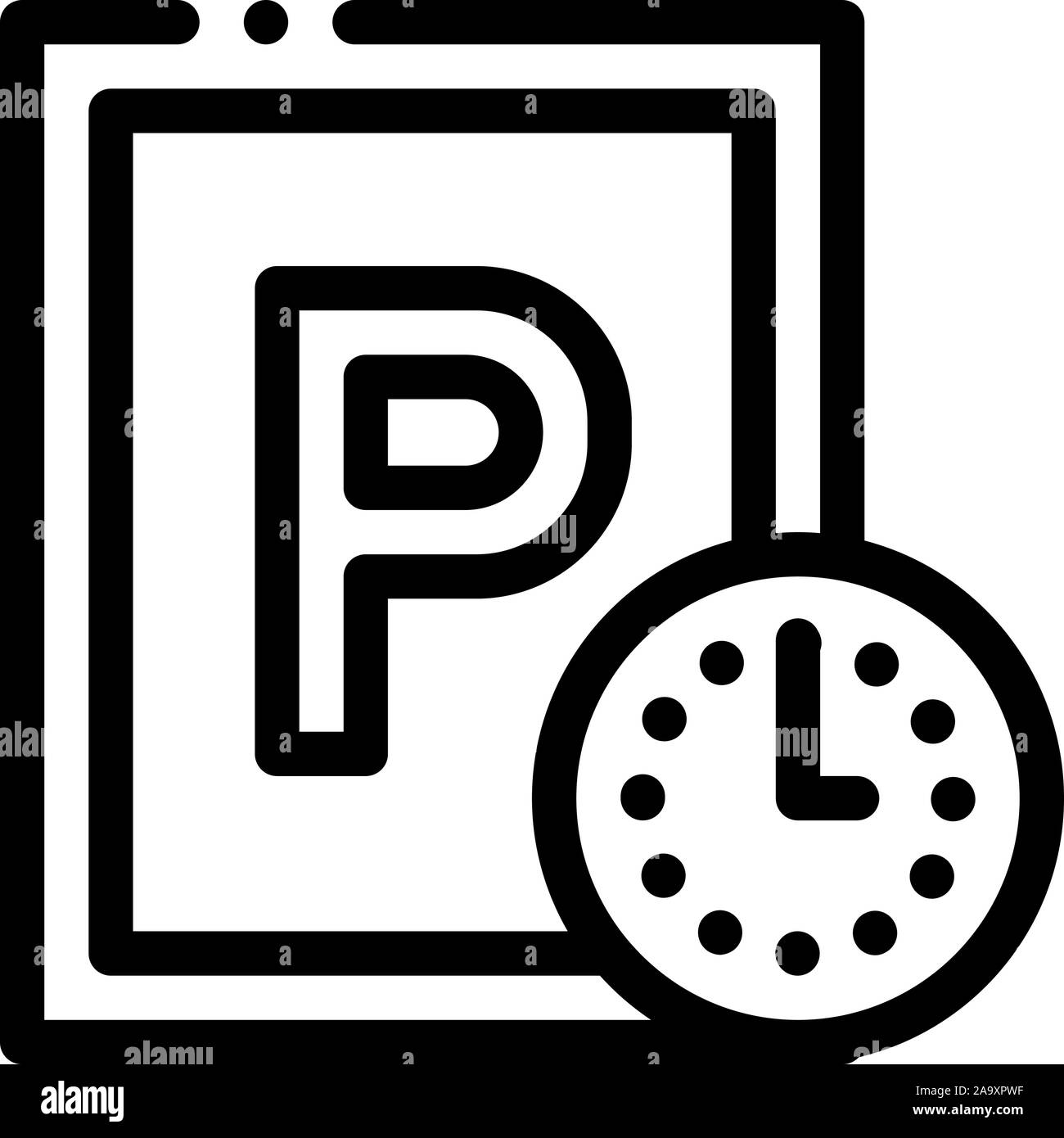Parking Time Icon Vector Outline Illustration Stock Vector Image & Art ...