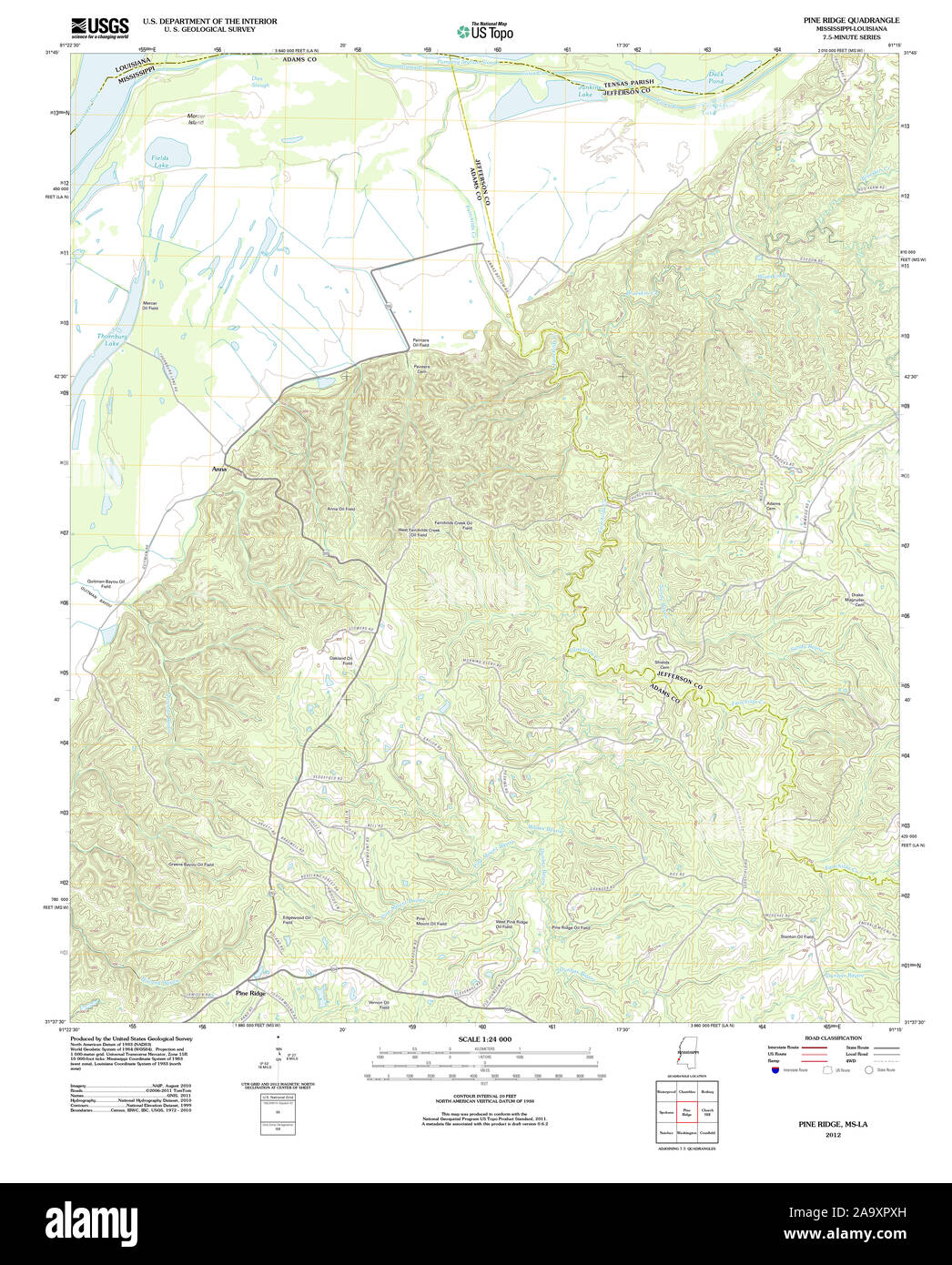 Pine ridge map hi-res stock photography and images - Alamy