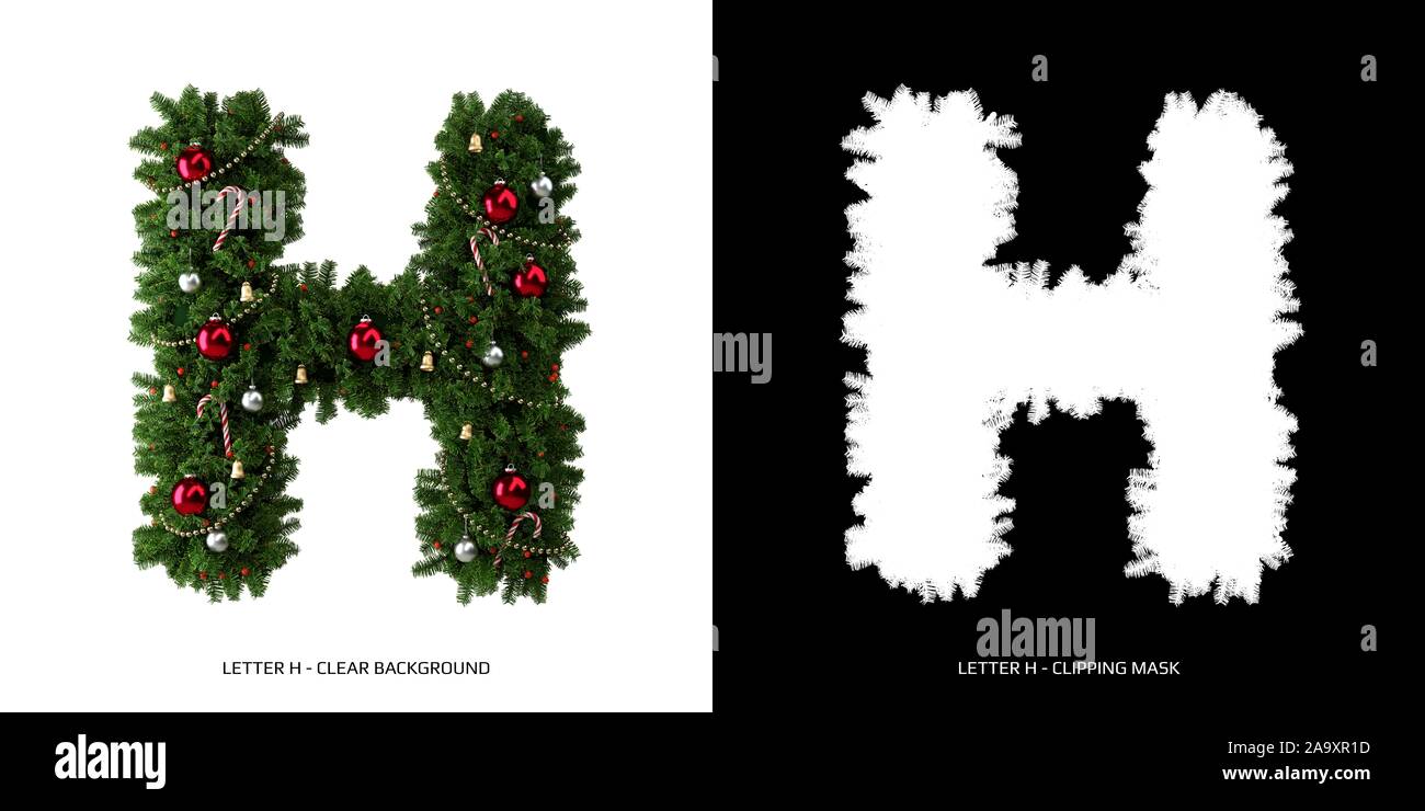 Christmas letter H. Christmas typography Stock Photo - Alamy