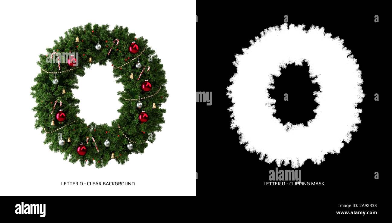 Christmas letter O. Christmas typography Stock Photo - Alamy